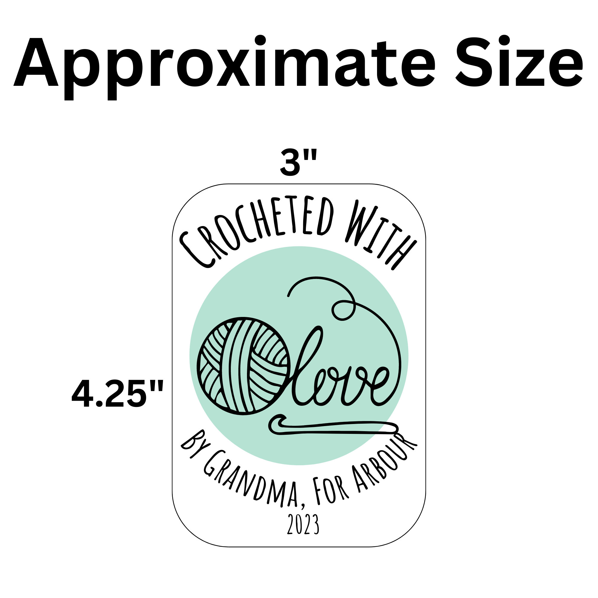 Crocheted With Love Oval Blanket Label/personalized - Etsy