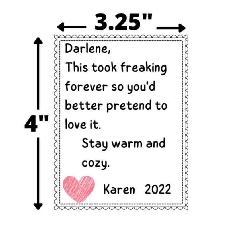 Best Friend Quilt Label/customized Blanket Label/personalized Quilt ...