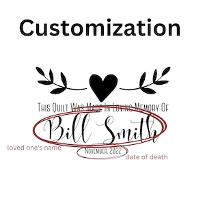 In Loving Memory Rectangle Quilt Label/personalized Label/customized ...
