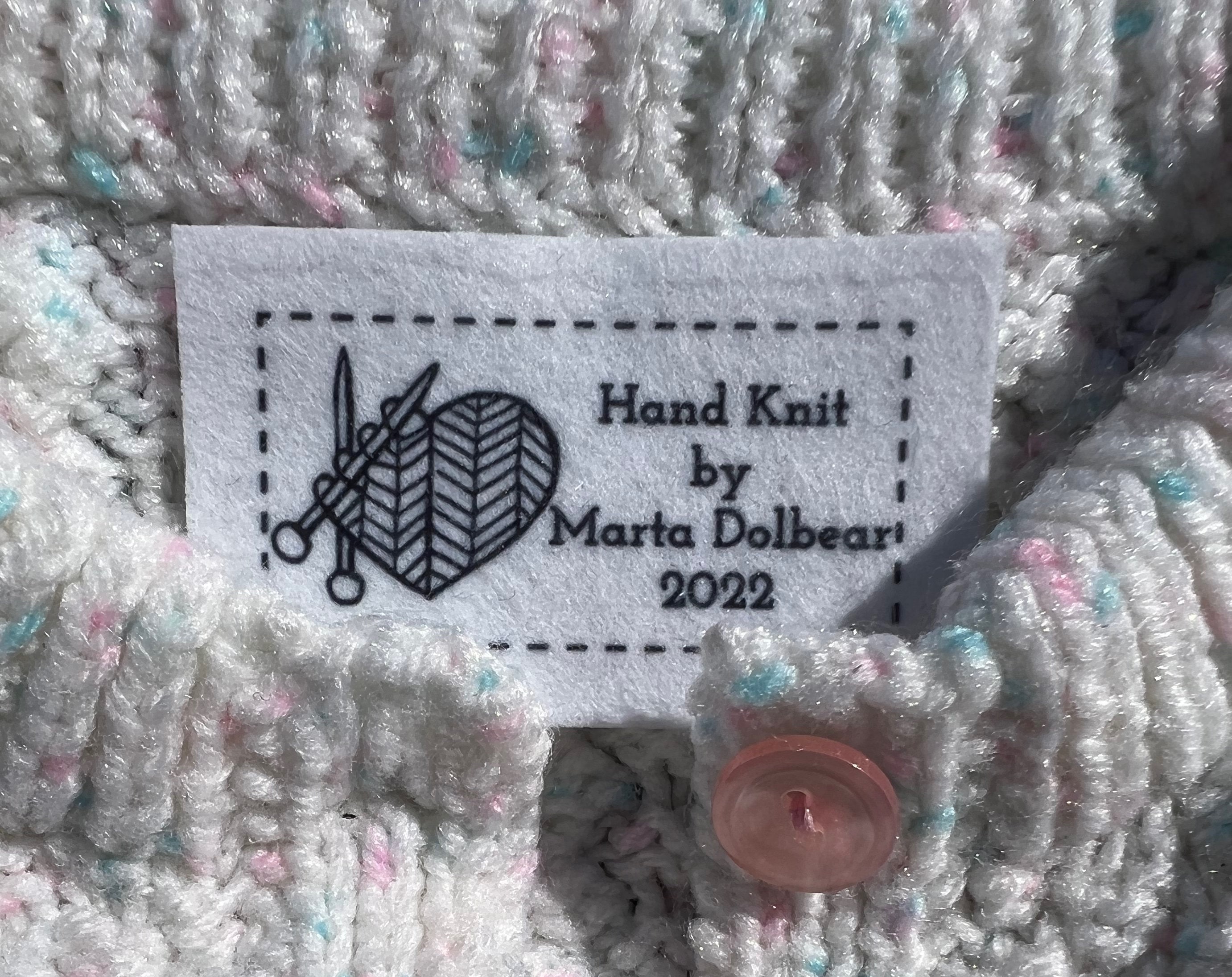 Hand Knit by Blanket Label/personalized Label/customized Blanket Label ...