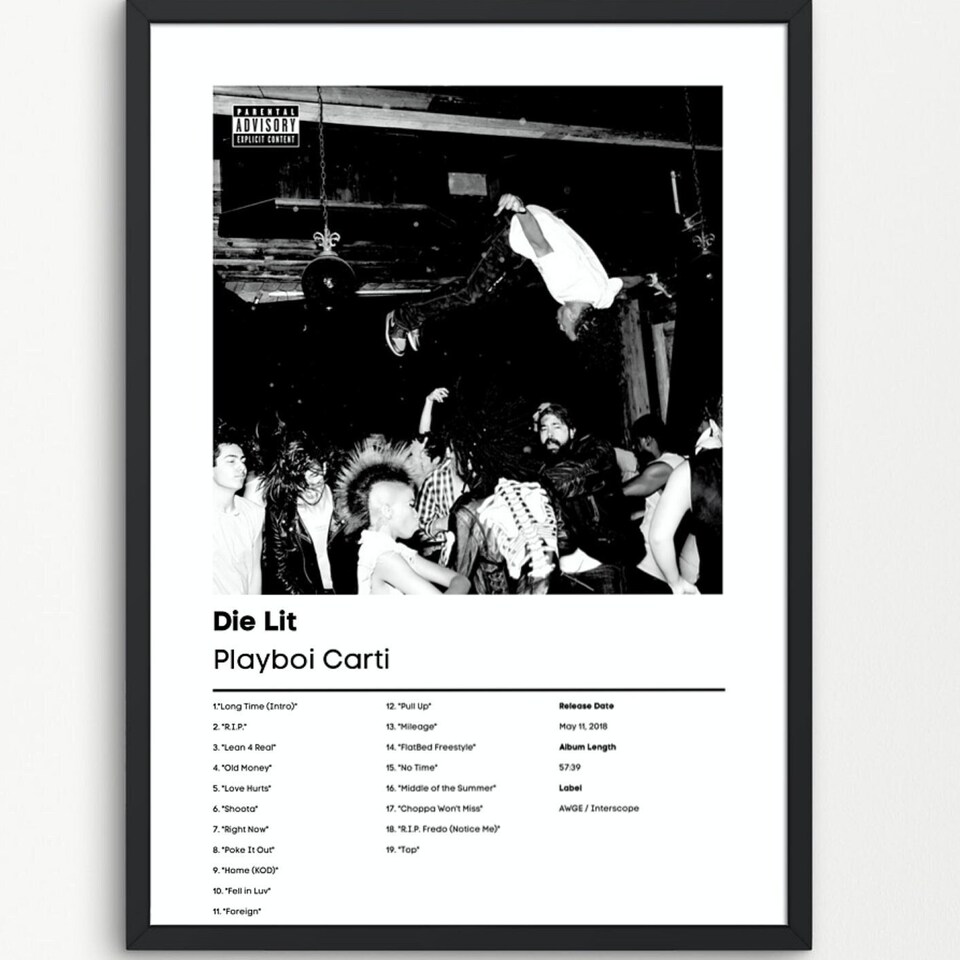 Playboi Carti, Die Lit | Album Cover Art, Playboi Carti Music Print ...