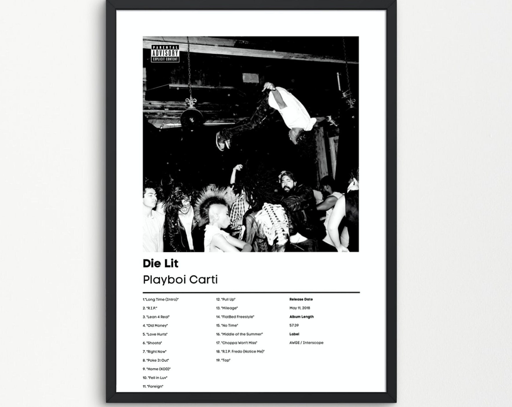 Playboi Carti, Die Lit | Album Cover Art, Playboi Carti Music Print