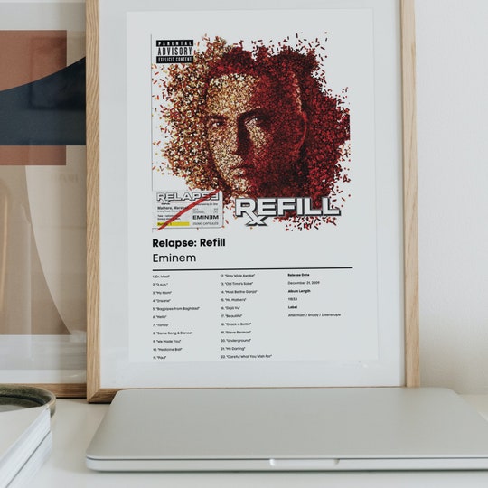Eminem, Relapse Refill | Album Cover Art, Eminem Music Print, Wall ...