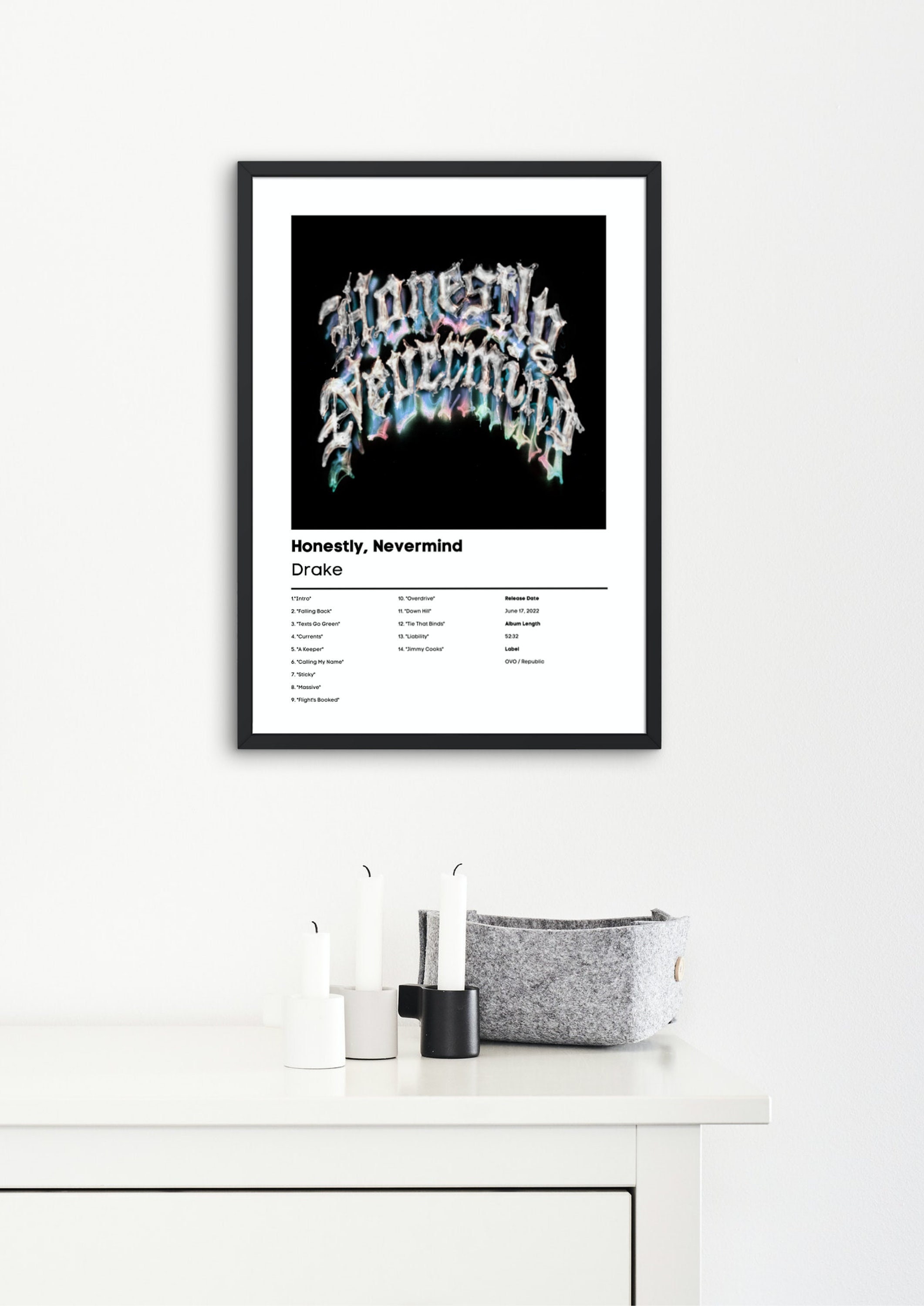 Drake Honestly Nevermind Album Cover Art Drake Music - Etsy UK