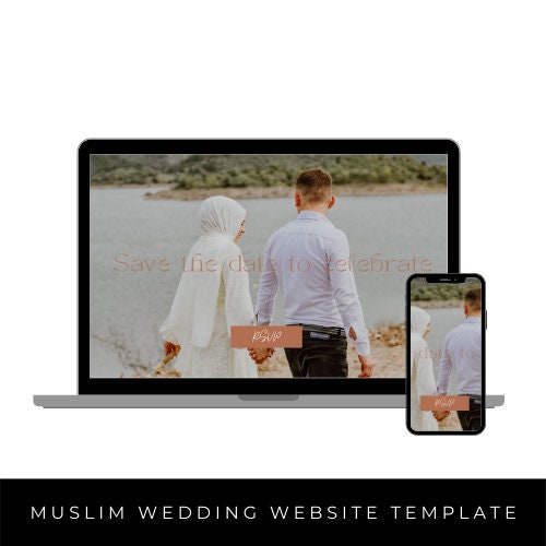 Canva Template Muslim Wedding Website, Shaadi Website Template, Canva ...