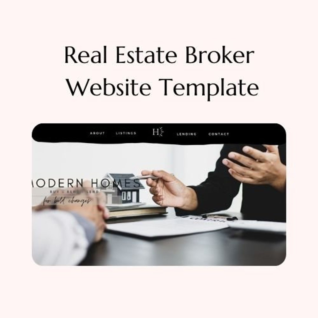 Real Estate Broker Canva Template Website, Design Website Template ...