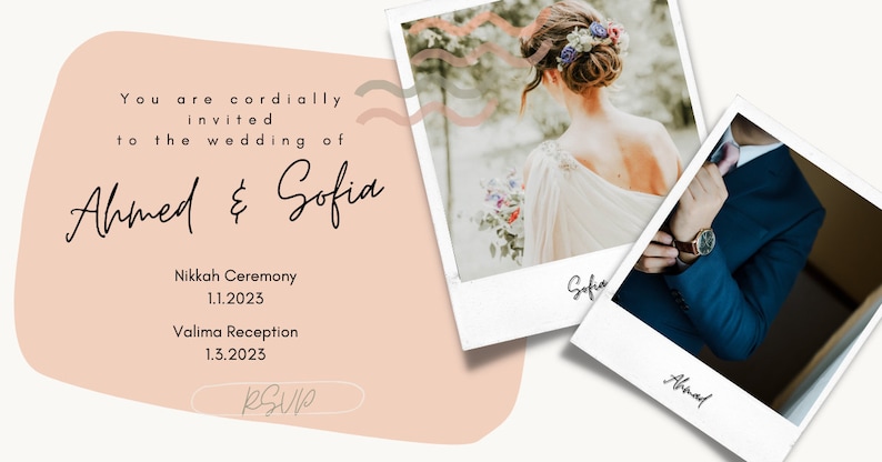 Canva Template Muslim Wedding Website, Shaadi Website Template, Canva ...