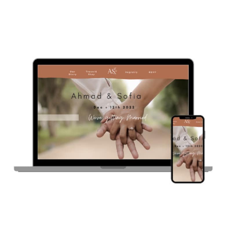 Canva Template Muslim Wedding Website, Shaadi Website Template, Canva ...