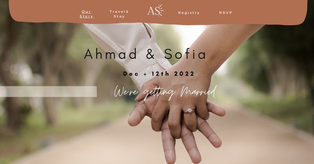 Canva Template Muslim Wedding Website, Shaadi Website Template, Canva ...