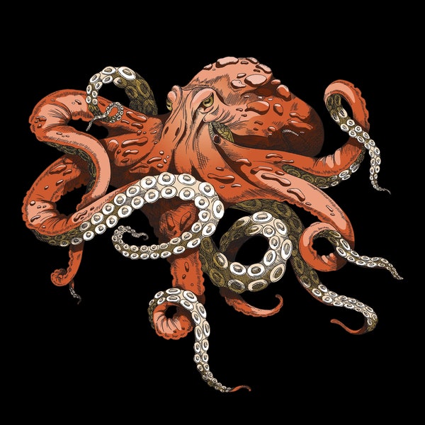 Mens Octopus Hoodie - Etsy