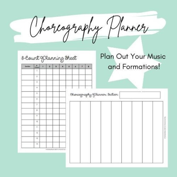 Choreography Planner - Etsy