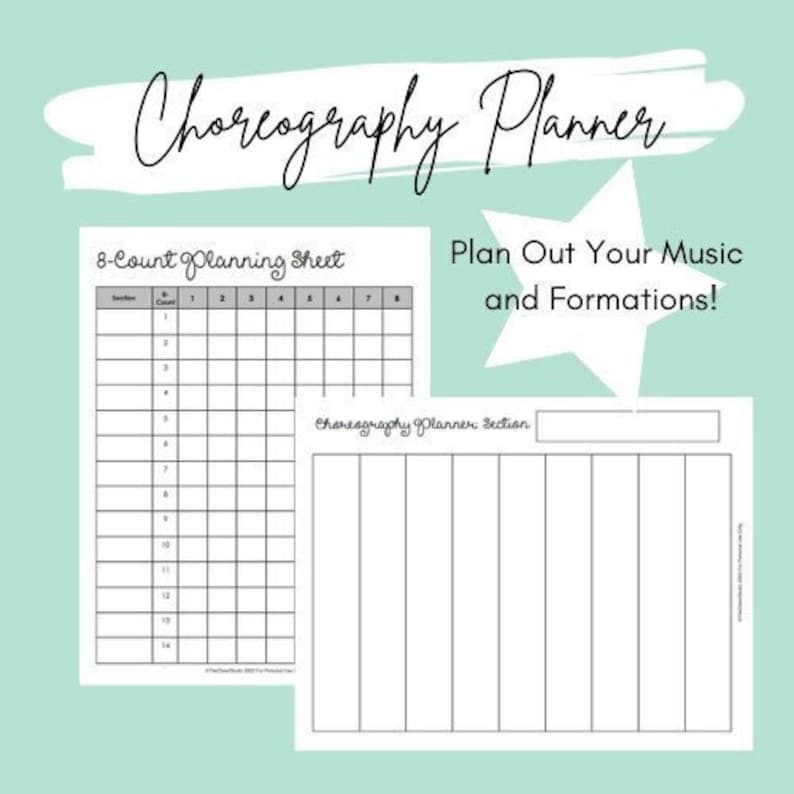 Choreography Planner - Etsy