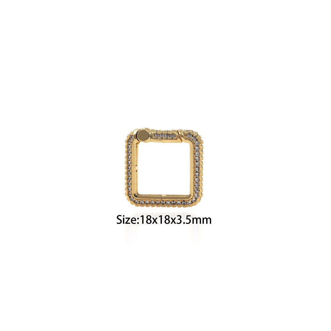 Square Clasp 18K Gold Filled Jewelry Clasp Micropavé CZ - Etsy