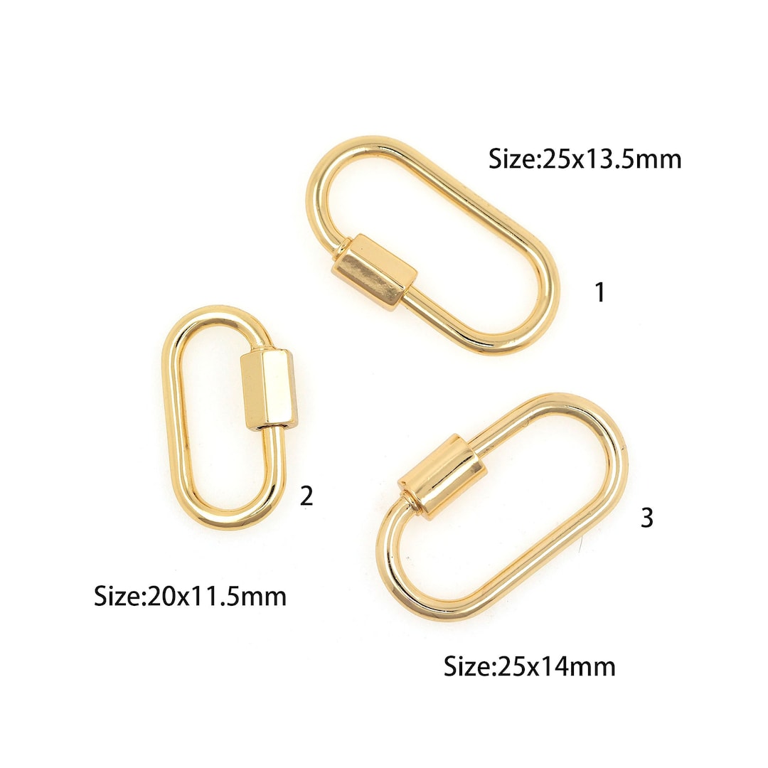 Oval Clasp, 18K Gold Filled Paper Clip Clasp, Spring Clasp, Necklace ...