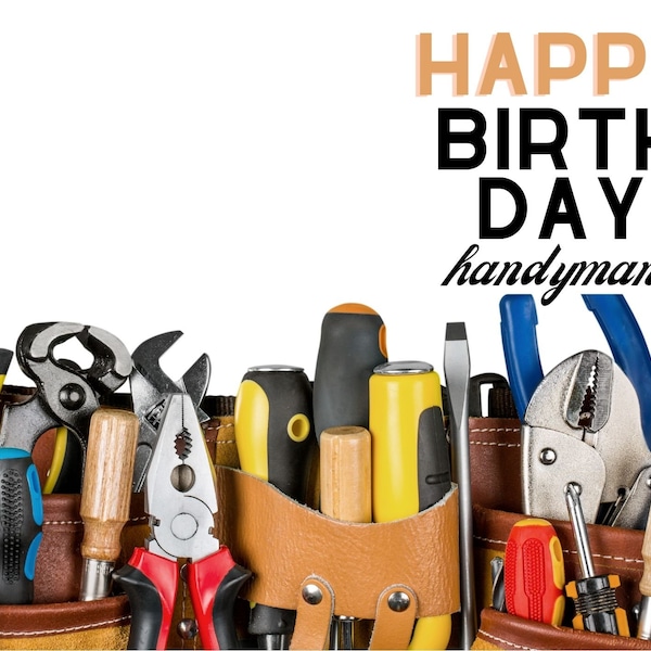Birthday Card for Handyman - Etsy