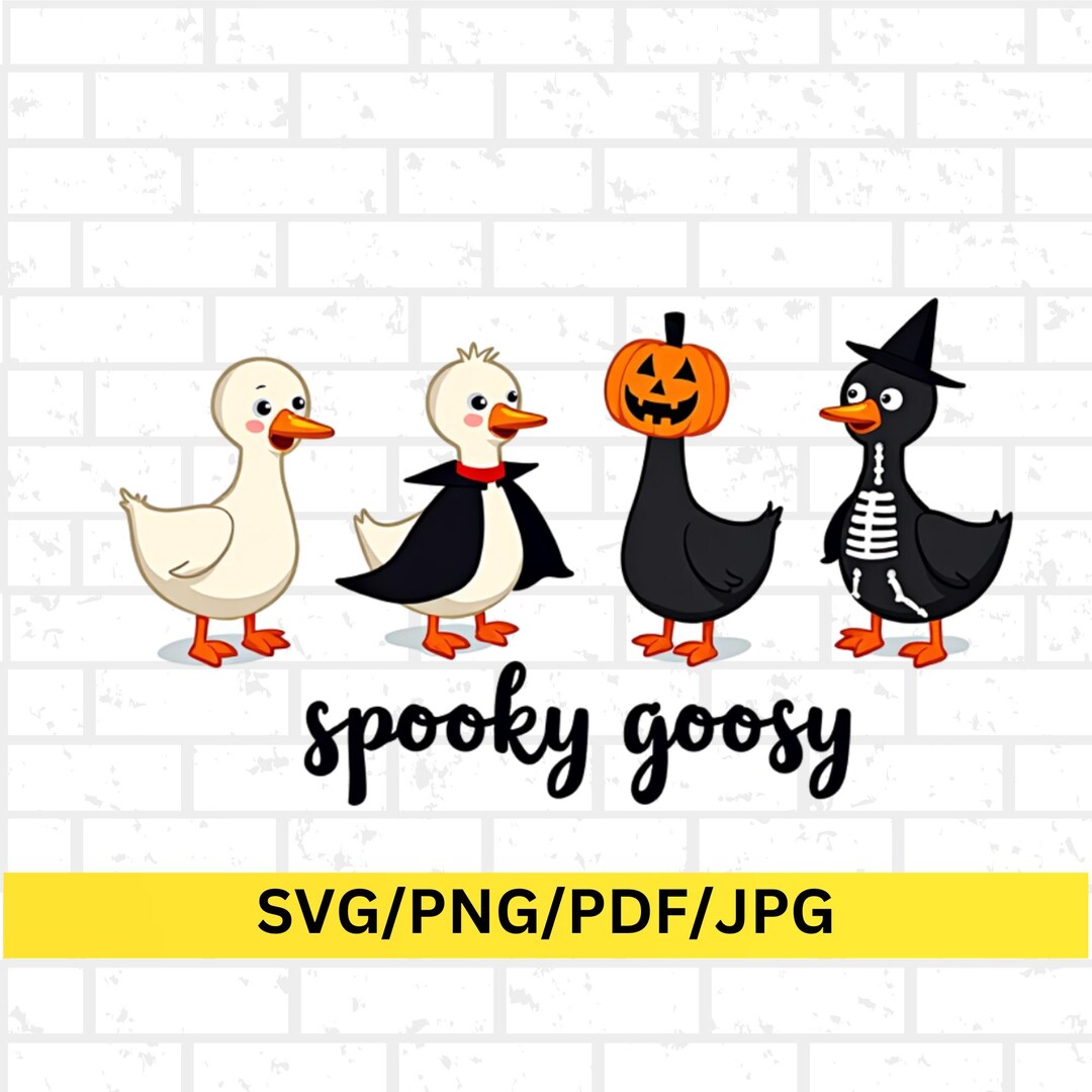 Spooky Goosy Halloween SVG PNG, Cute Goose Costume Clipart, Funny Fall ...