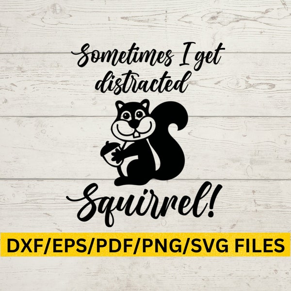 Squirrel Distracted Svg - Etsy