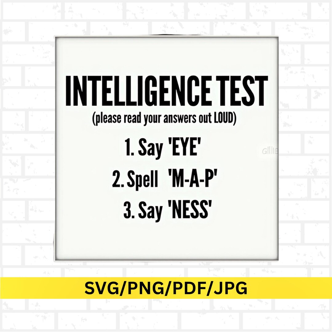 Funny Intelligence Test Design Eye Map Ness Joke Svg Png Jpg