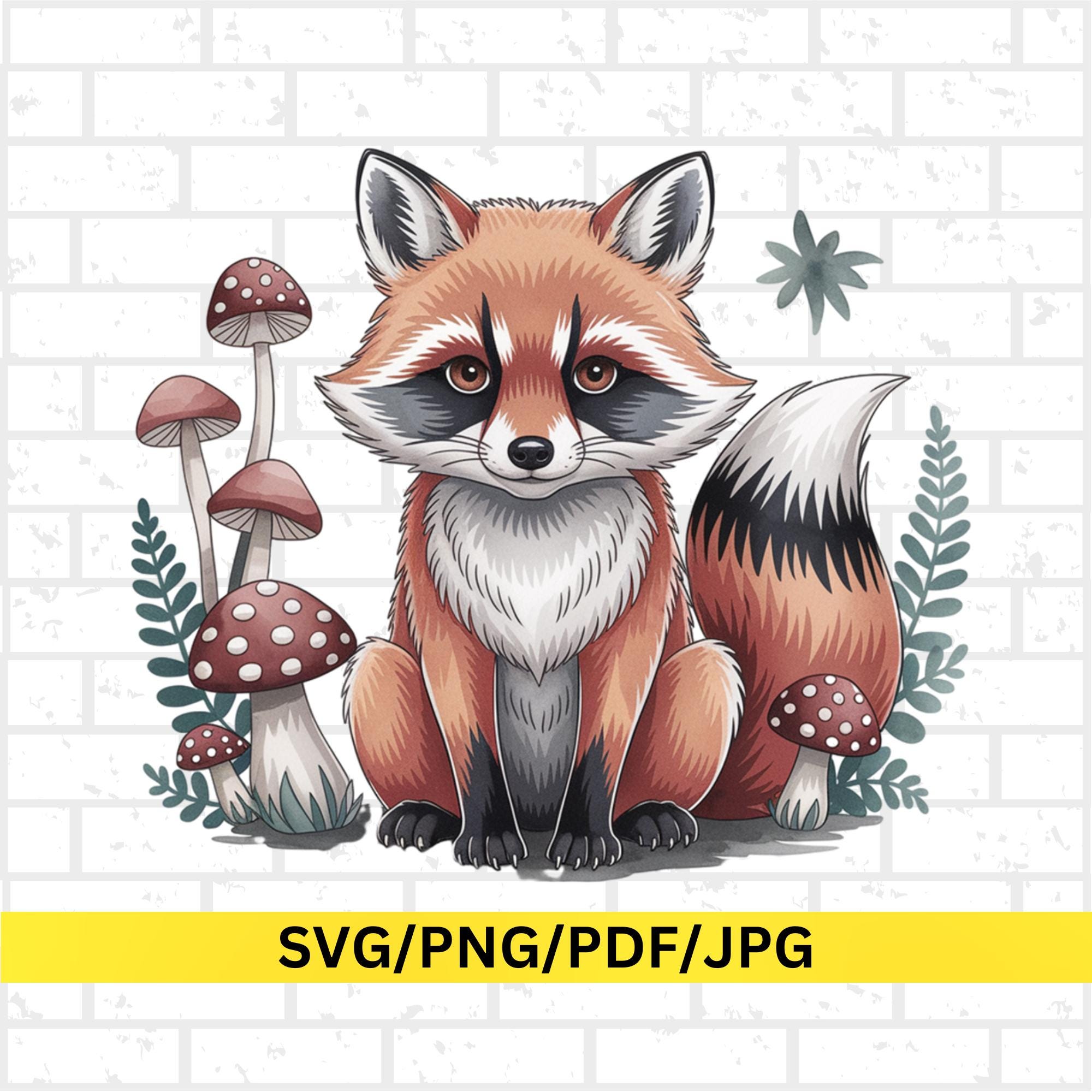 Woodland Animal Fox Clipart, Forest Wildlife Illustration, Autumn ...