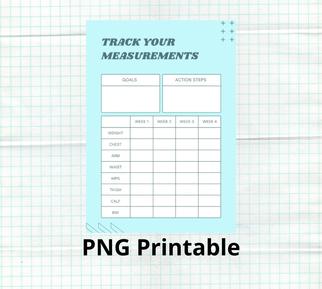 Body Measurement Tracker Printable, Body Measurement Tracker Woman ...