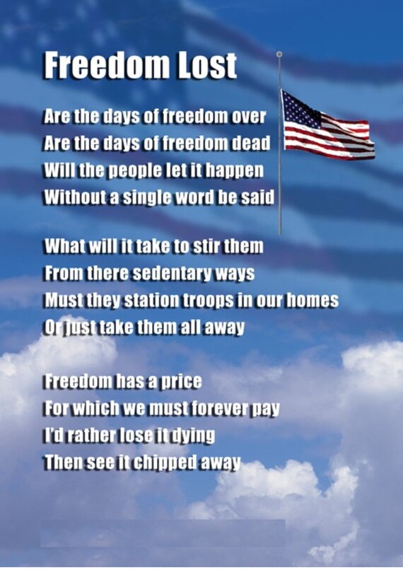 Independence Day Poem Freedom Lost - Etsy