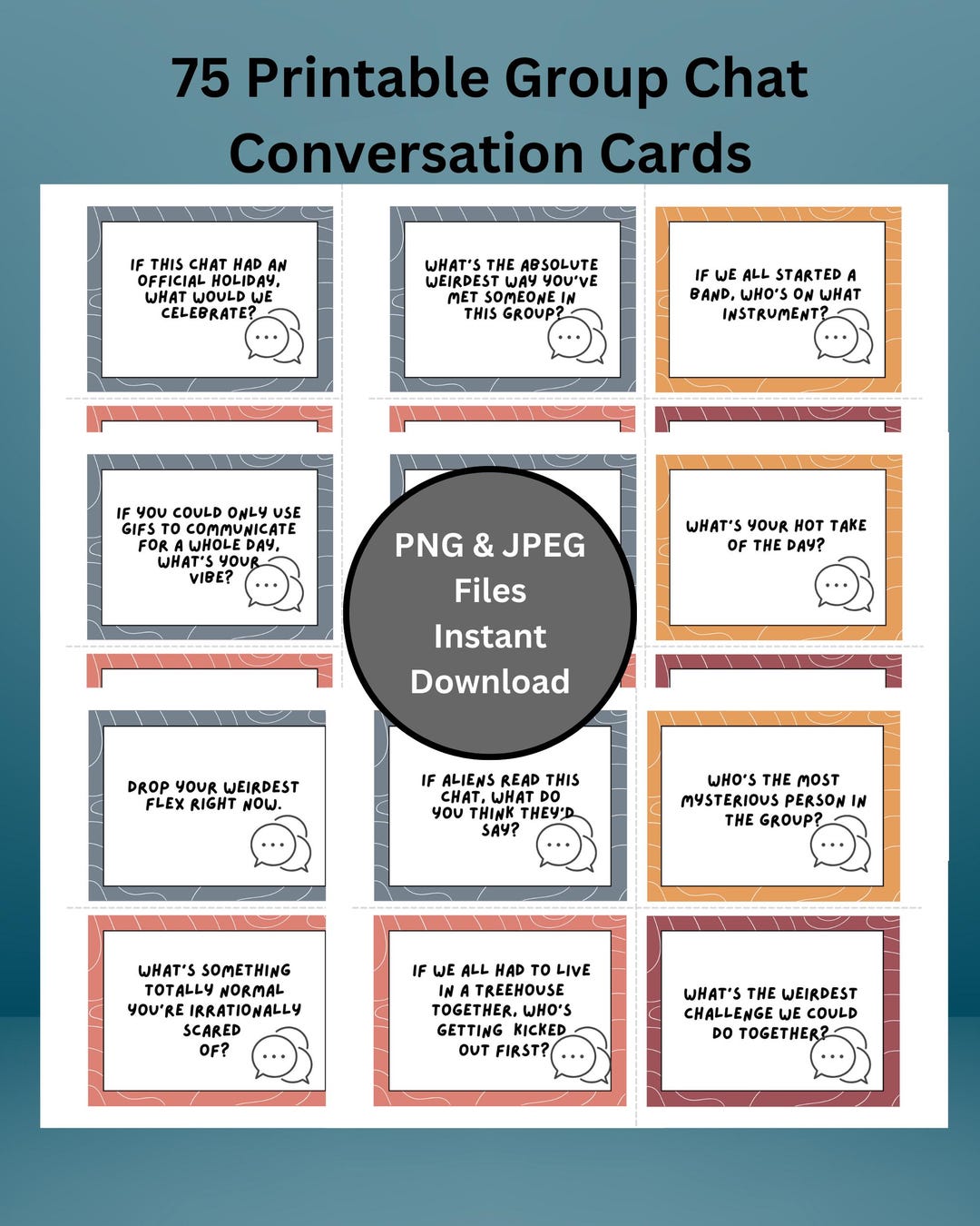 Démarreurs de conversation pour adolescents Cartes de questions ...