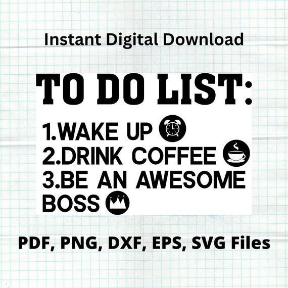 To Do List SVG To-do List Funny Boss Funny Mug SVG Adult - Etsy
