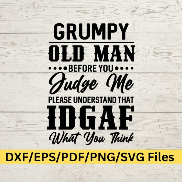 Grumpy Old Man Svg - Etsy UK