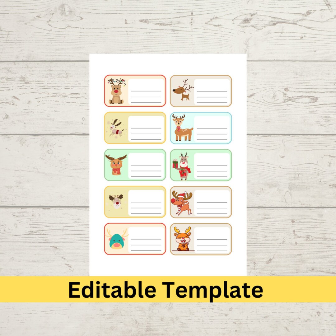 Christmas Canva Template Gift Tags Christmas Printable - Etsy