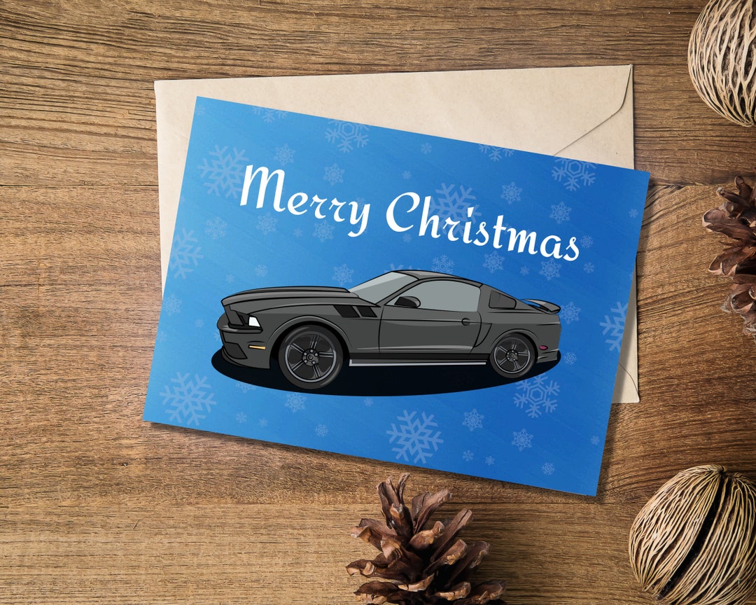 Digital Mustang Christmas Card, Digital Car Christmas Card, Mustang ...