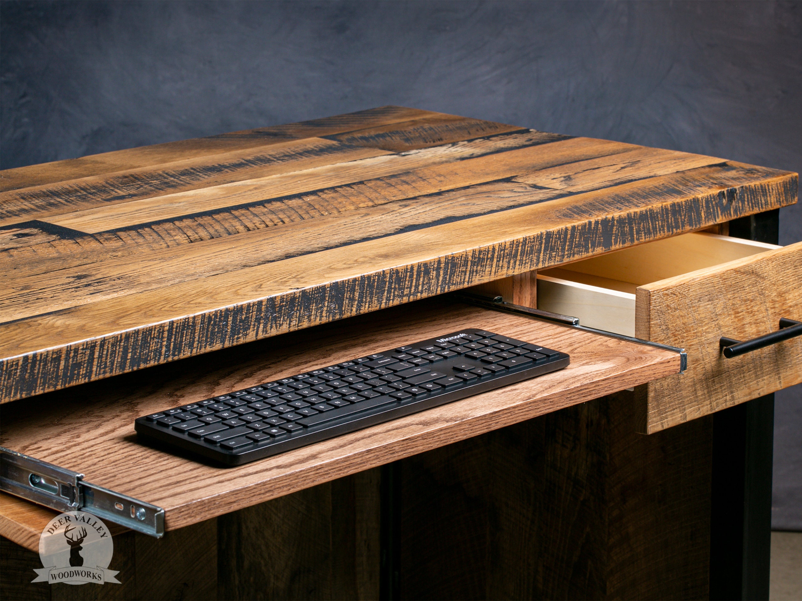 Reclaimed Wood Executive Desk, Industrial Office Desk, Barnwood Desk ...