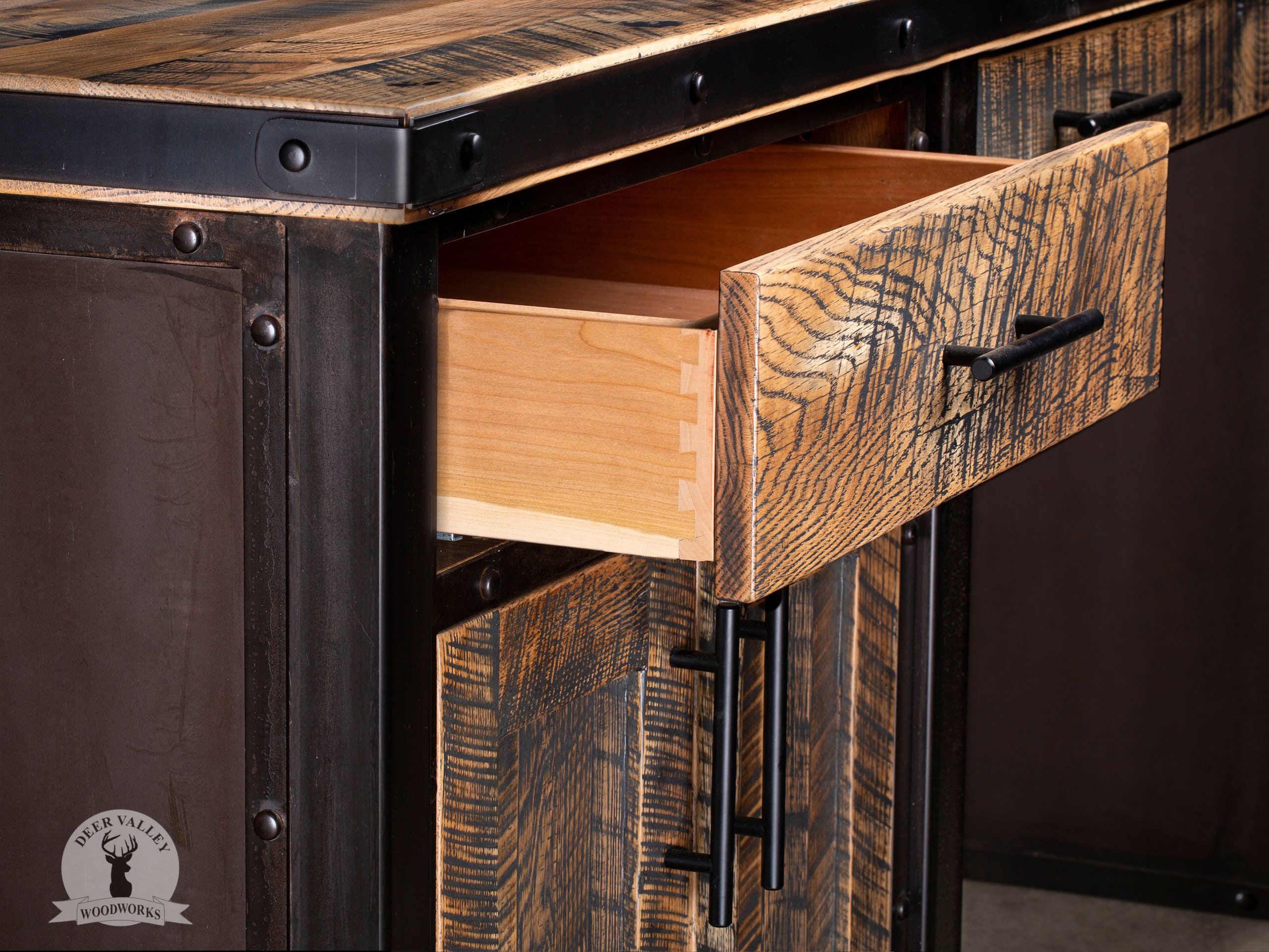 Industrial Modern Desk, Reclaimed Wood Desk, Large Executive Desk ...