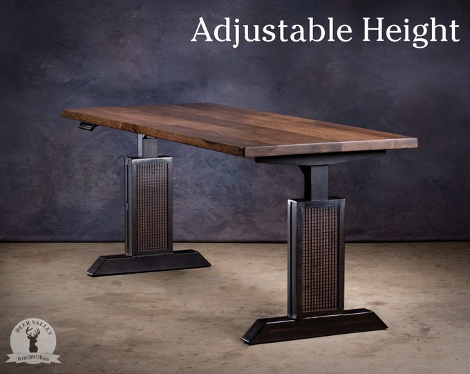 Sit Stand Desk, Adjustable Height Desk, Electric Stand Desk, Wood ...