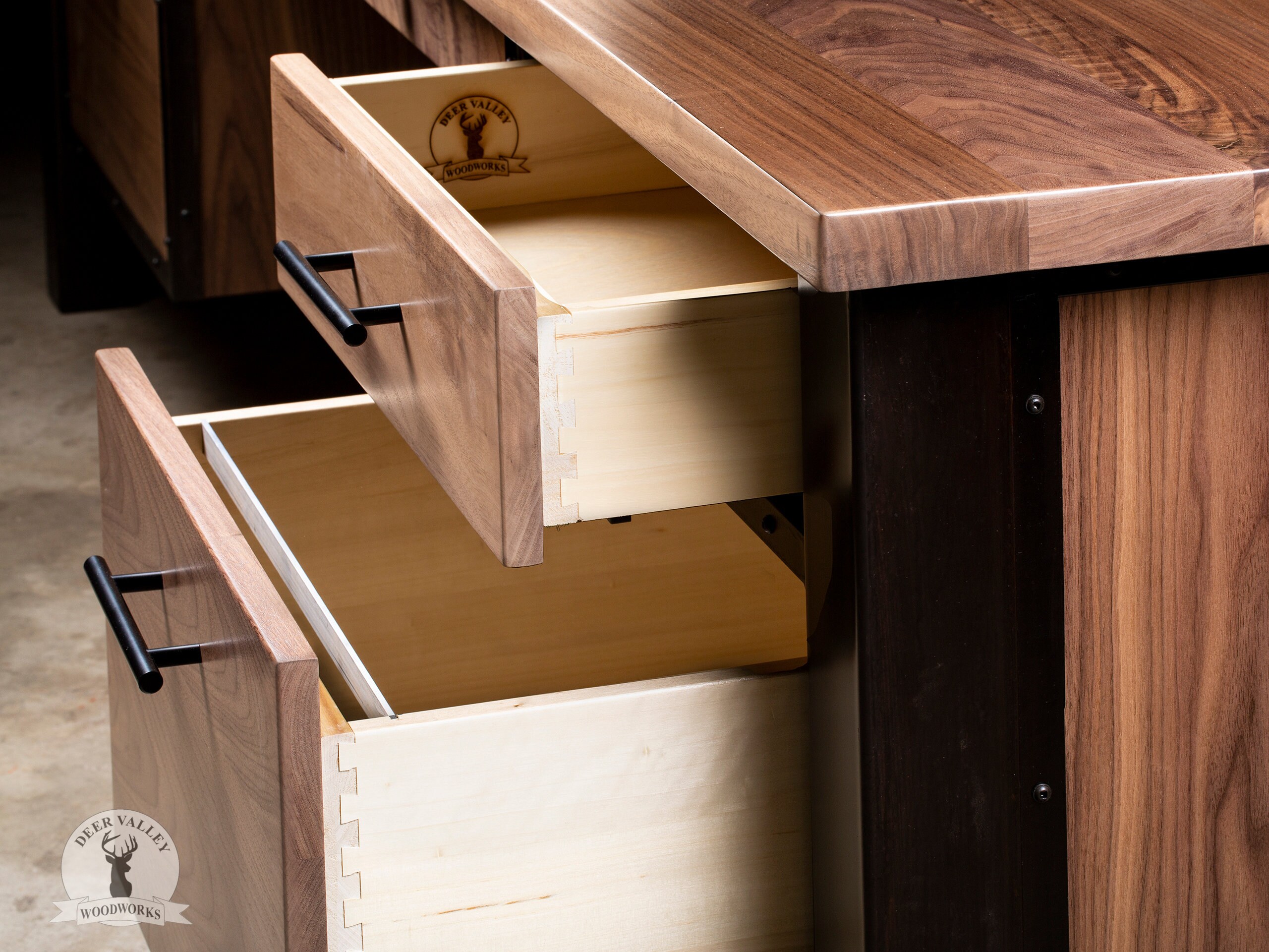 Large 94" Walnut Executive Desk, Office Computer Desk, Industrial Desk ...