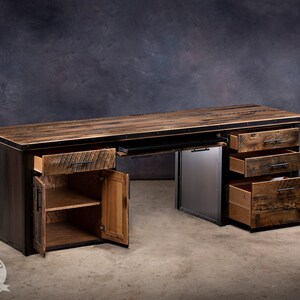 Industrial Modern Desk, Reclaimed Wood Desk, Large Executive Desk ...