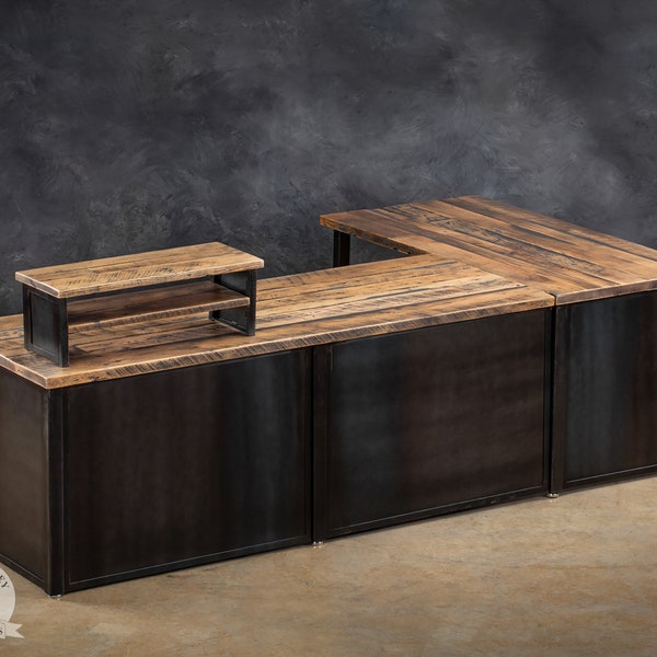 Wood Reception Desk - Etsy