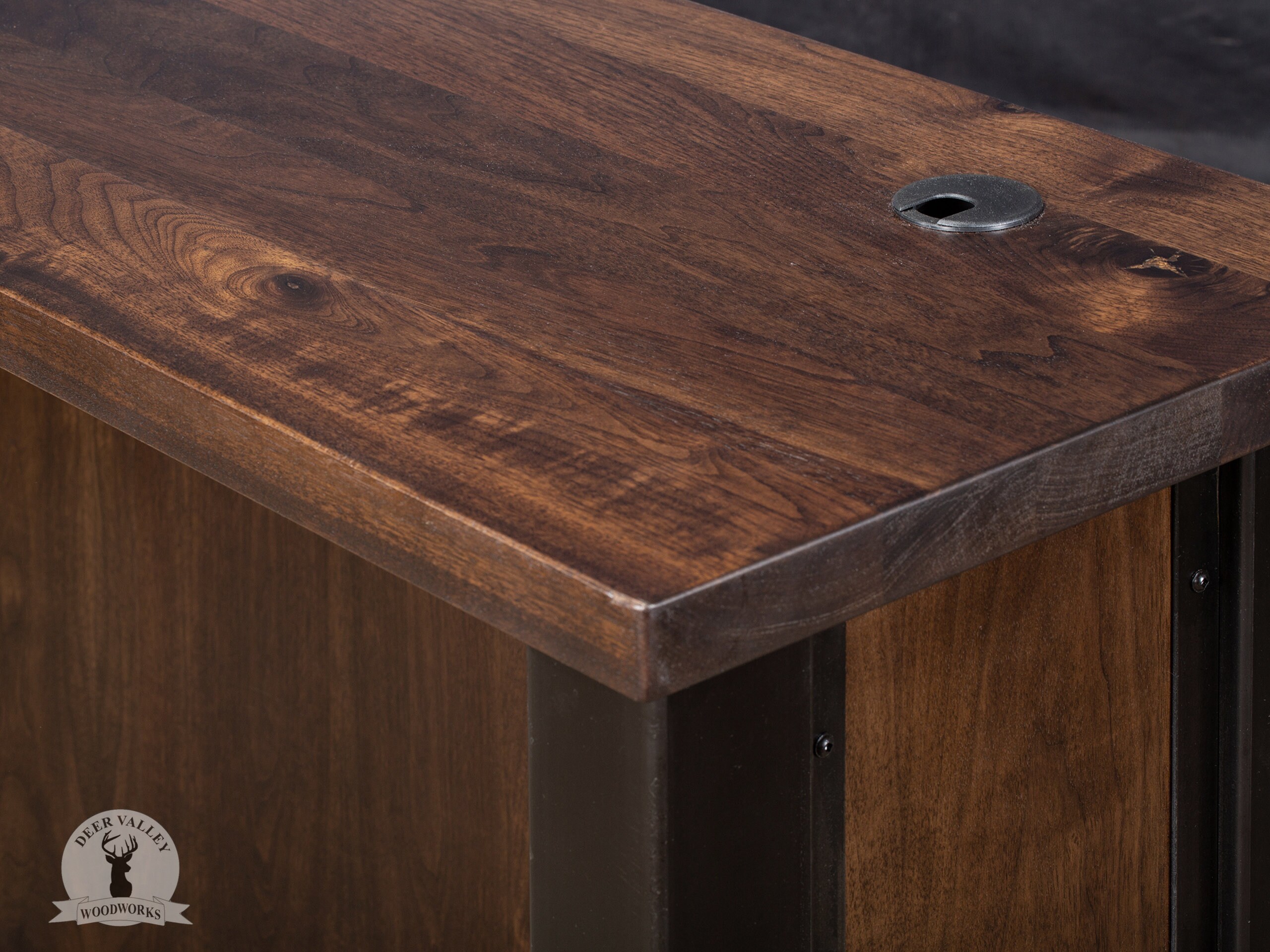 Walnut U-shaped Computer Desk, Rustic Corner Desk, Solid Wood Office ...