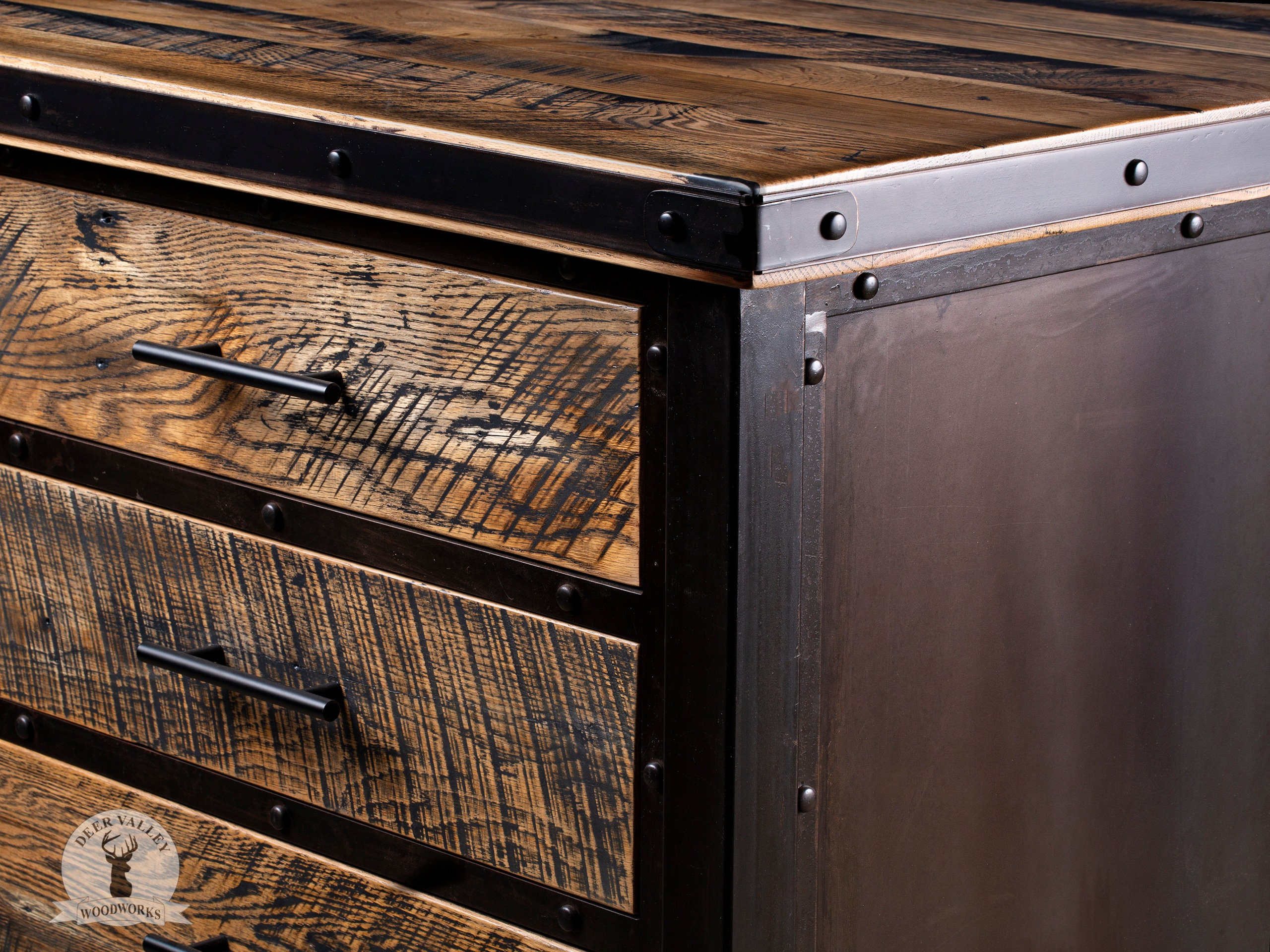 Industrial Modern Desk, Reclaimed Wood Desk, Large Executive Desk ...