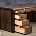Walnut U-shaped Computer Desk, Rustic Corner Desk, Solid Wood Office ...