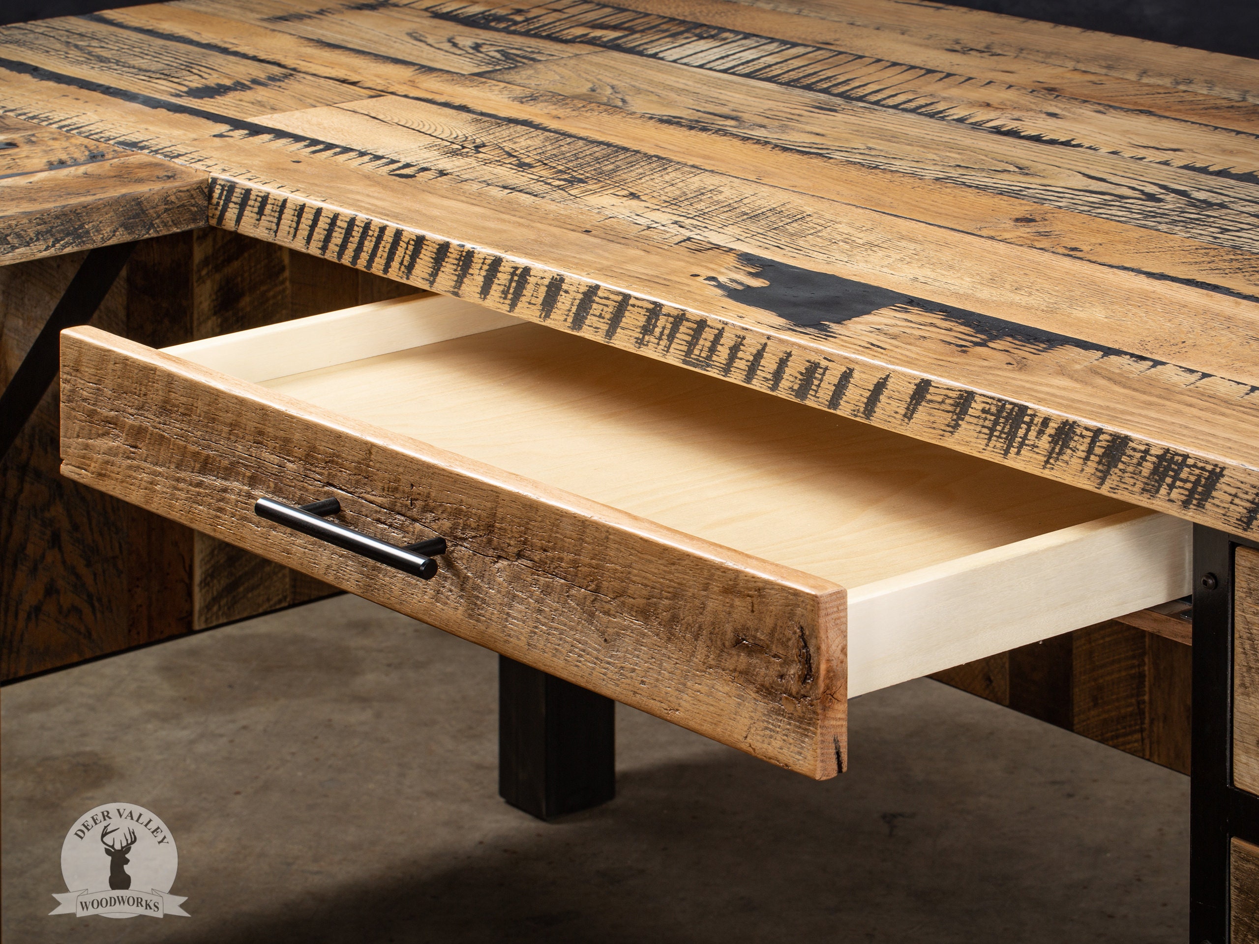 Rustic Reclaimed Barnwood U-shaped Workstation With Sit Stand Desk ...