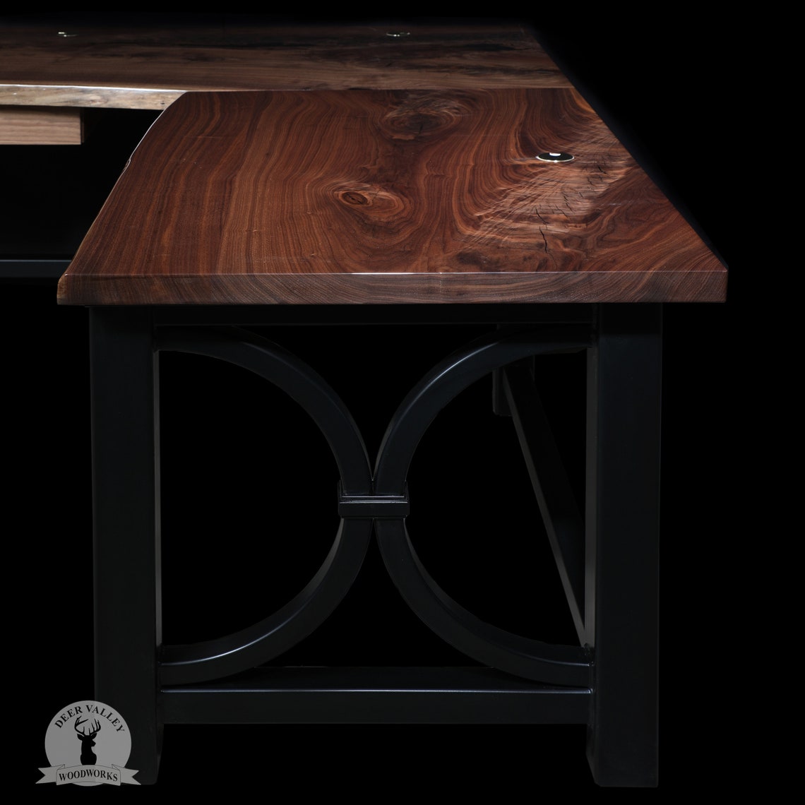 Live Edge Walnut Desk Live Edge Slab Corner Desk Industrial - Etsy