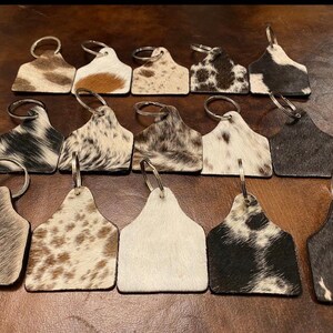 Cowhide Keychains - Etsy