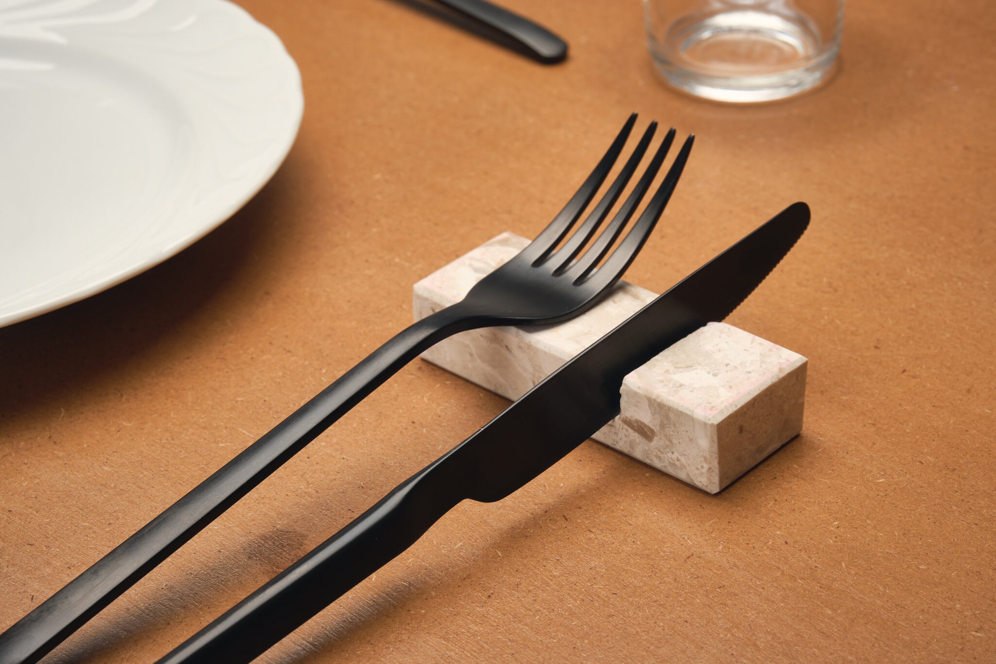 Marble Cutlery Rest With Knife Cut| Lifestyle | Dinnerware | Luxury ...