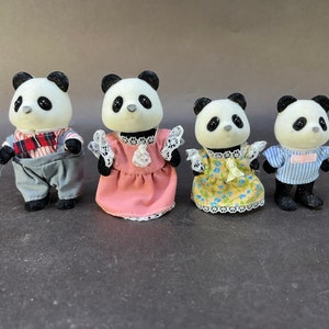 Vintage Calico Critters/sylvanian Family : 4 Bamboo Pandas. 1985 Made ...