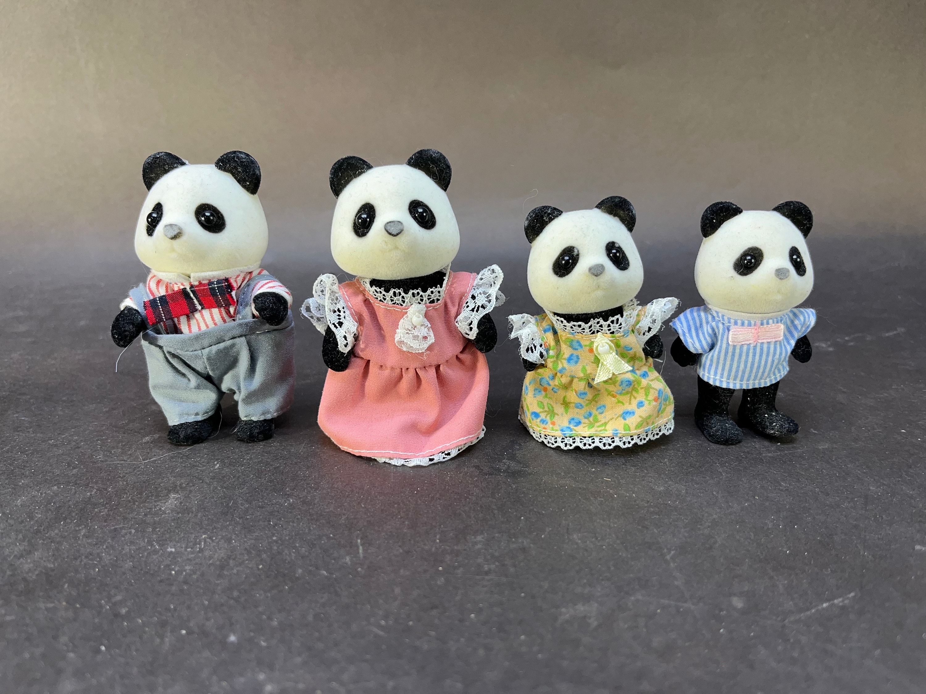 Vintage Calico Critters/sylvanian Family : 4 Bamboo Pandas. 1985 Made ...