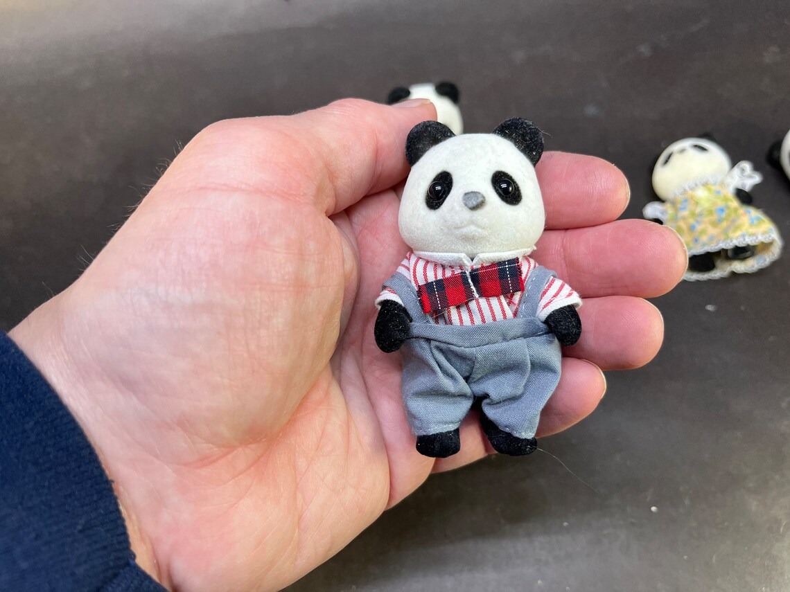 Vintage Calico Critters/sylvanian Family : 4 Bamboo Pandas. 1985 Made ...