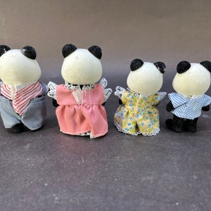 Vintage Calico Critters/sylvanian Family : 4 Bamboo Pandas. 1985 Made ...