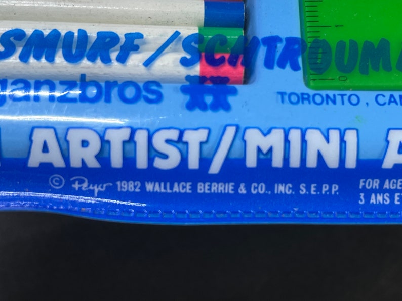 Vintage Smurf Blue Mini Artist Set, New in Package. Wallace Berrie & Co ...