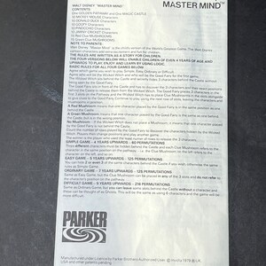 Walt Disney Master Mind Game. 100% Complete. 1978. - Etsy