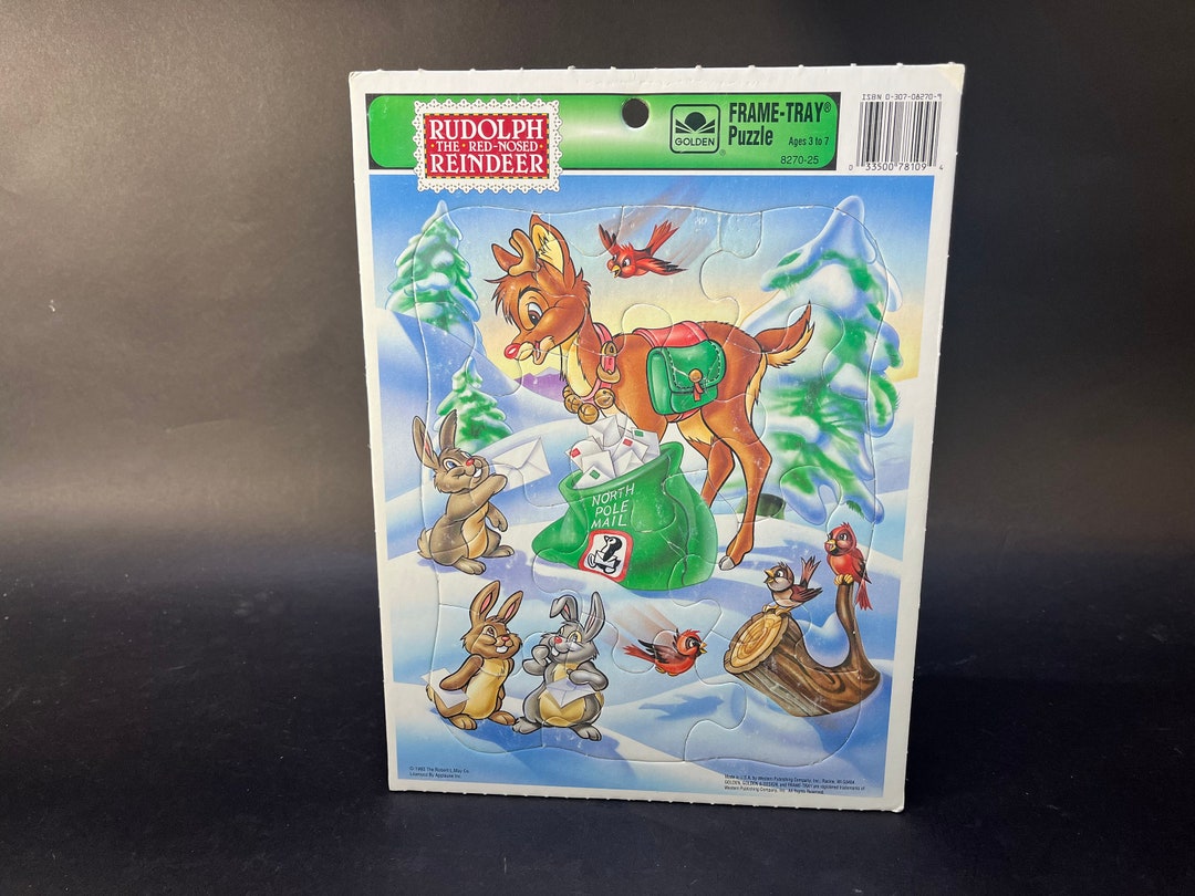 Rudolf the Red Nose Reindeer. Frame Tray Puzzle. Golden 1993. - Etsy
